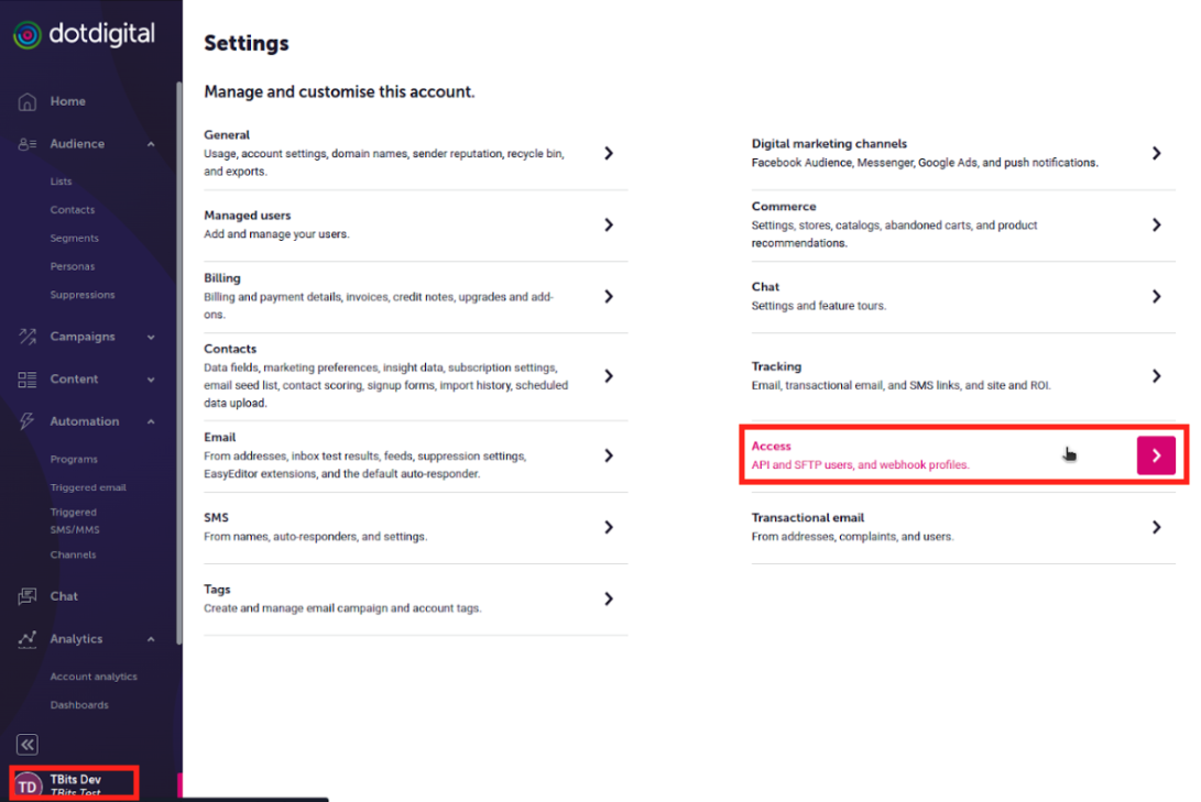 How do I set up a Dotdigital integration?